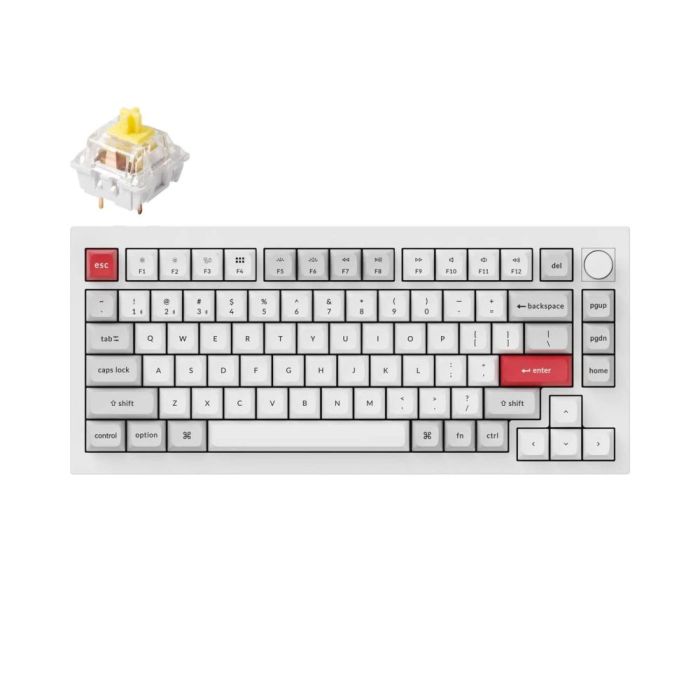 KEYCHRON Q1 PRO FULLY ASSEMBLED KNOB HOT-SWAPPABLE SHELL WHITE- BANANA ...