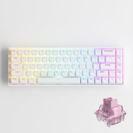 AKKO 68K SHINE-THROUGH ASA 3068S WHITE JELLY PINK KEYBOARD